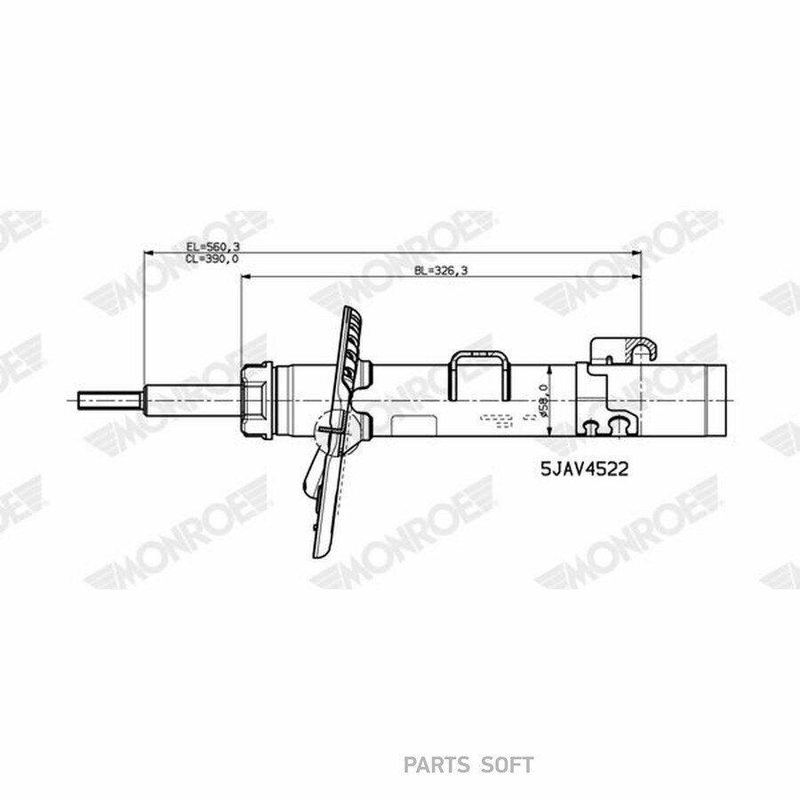 Амортизатор передний x2 X от официального дистрибьютора, MONROE, артикул V4522