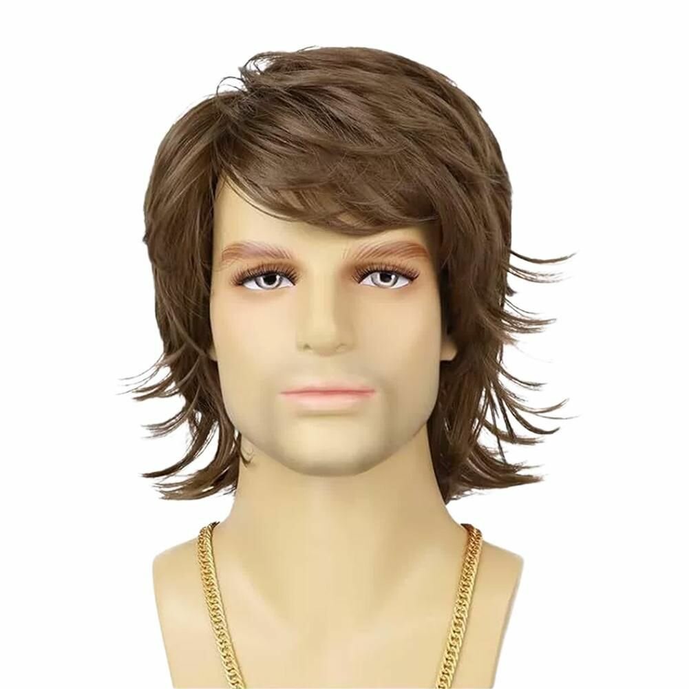 Парик мужской натуральный, Парики мужской короткие кудрявые волосы