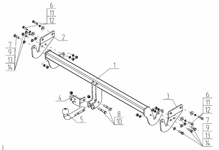 Фаркоп для Kia Ceed универсал 2018- условно-съемное крепление шара, KI 40