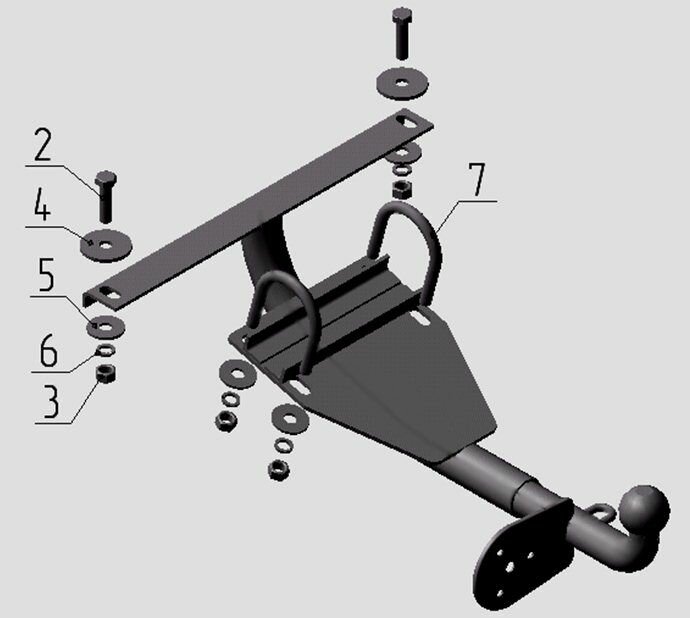 Фаркоп для Kia Sportage 1995-2004 Тип шара: H (несъемный сварной). Нагрузки: 750/50 кг, KI 11