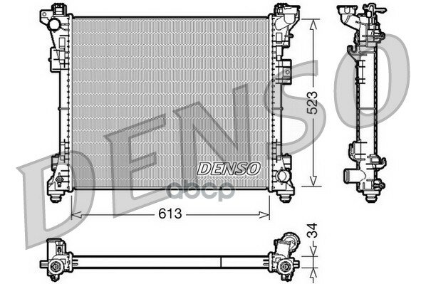 Радиатор [613x523] CHRYSLER Grand Voyager V 3.3-3.8 07-> Denso арт. DRM06006