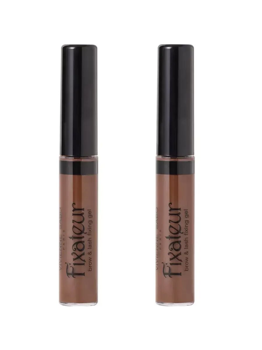 Фиксирующий гель для бровей и ресниц коричневый, 2 шт