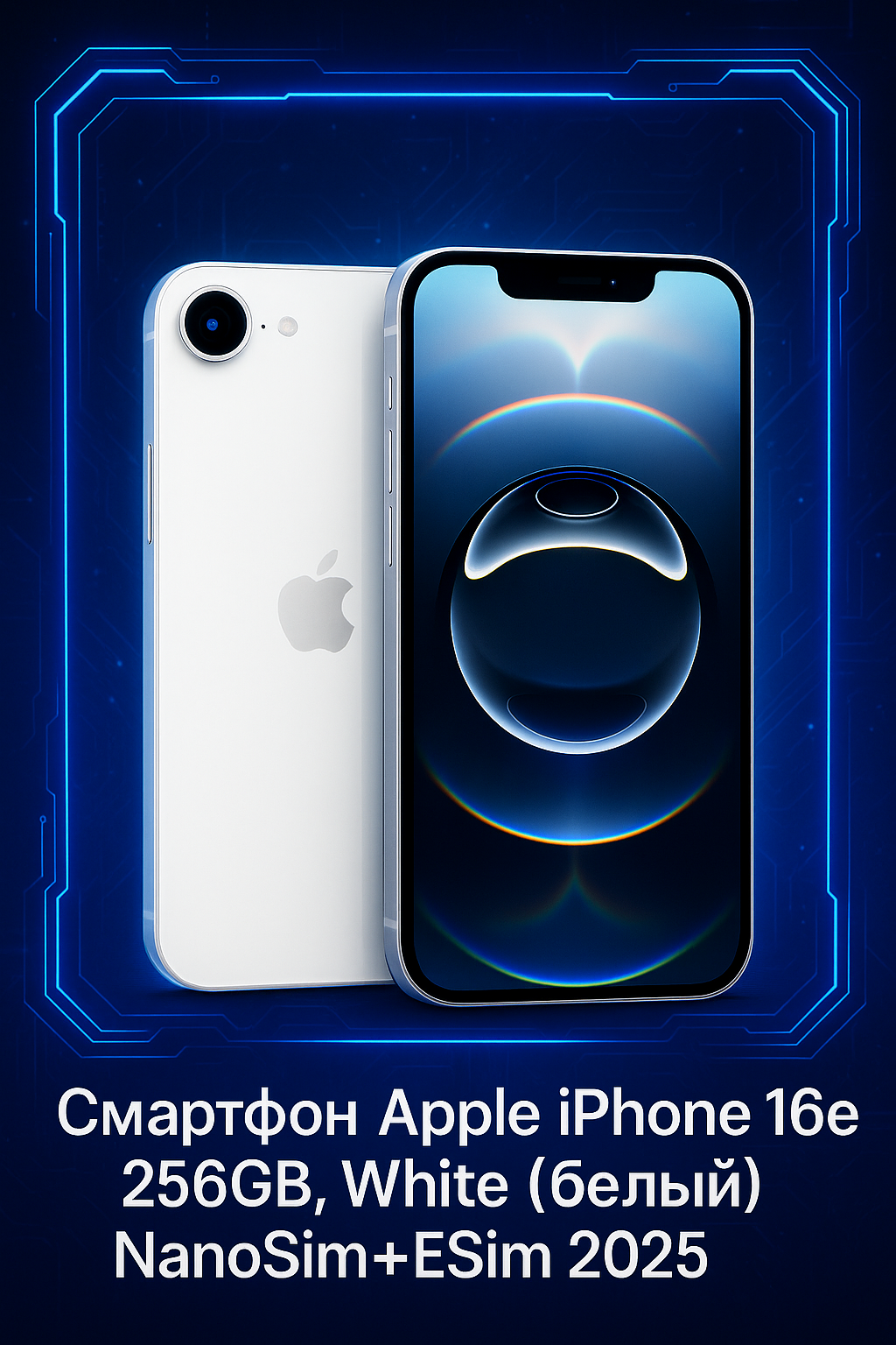 Смартфон Apple iPhone 16e 256GB, White (белый) NanoSim+ESim 2025