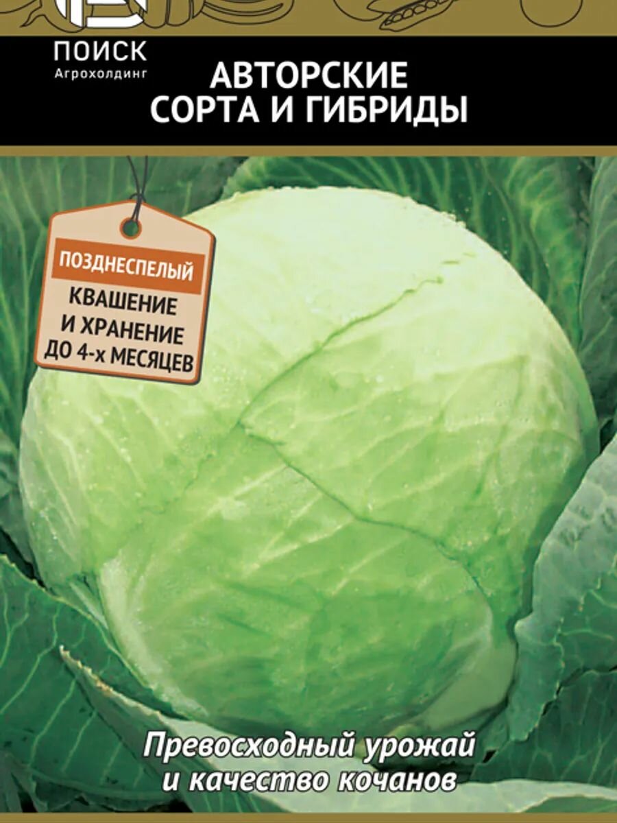 Капуста Лидер белокочанная 0,5 г, Семена Поиск