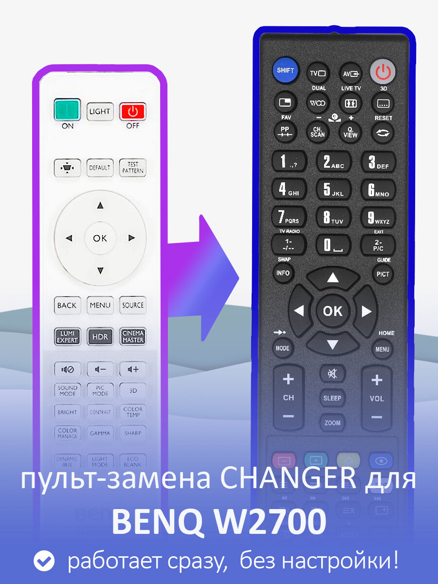 Пульт-замена для BENQ W2700