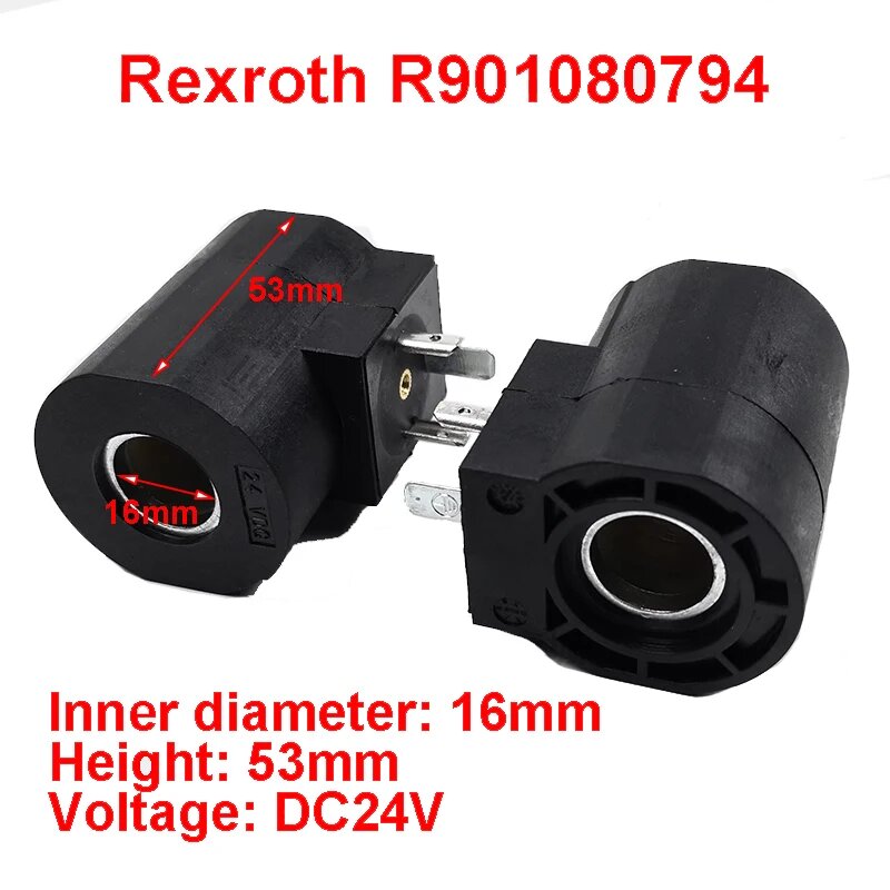 Соленоид Rexroth R901080794, 24V, 16мм, 53мм