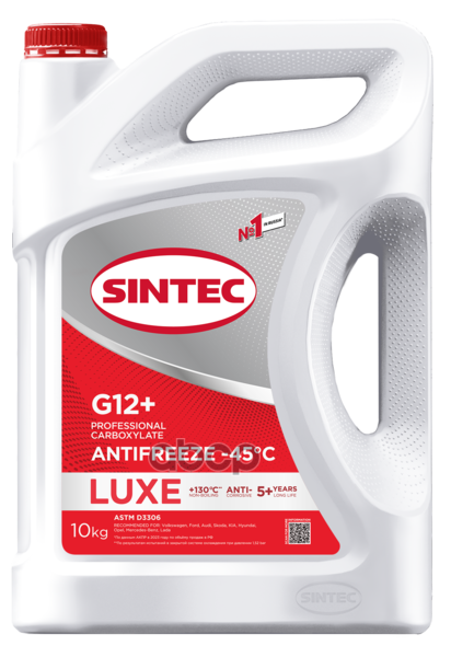 Антифриз G12+ SINTEC LUX готовый 10кг -45°С красный (замена 613504) SINTEC арт. 990572