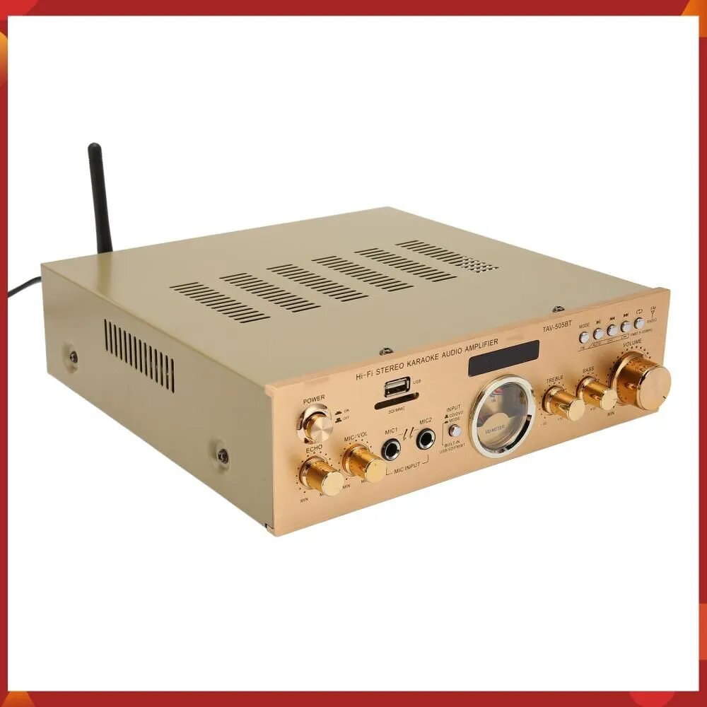 Усилитель мощности Bluetooth Золотой цвет TAV-505BT Hi-Fi стерео караоке усилитель