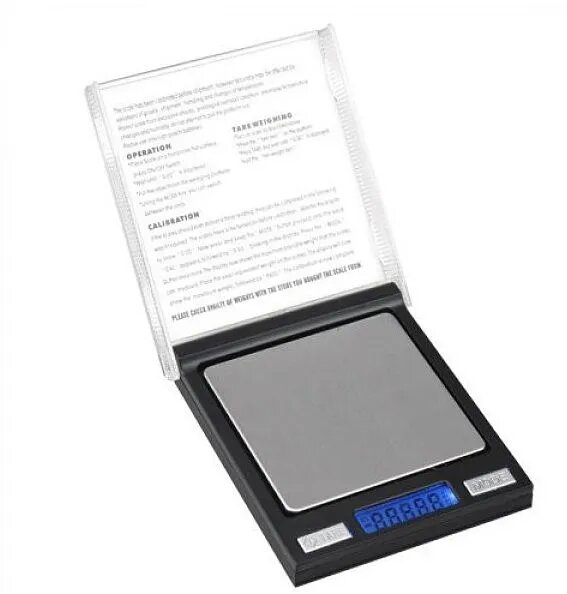 Ювелирные весы CD-BOX портативные до 2 кг точность 0.01 г пластик металл серебристый черный — фото 1