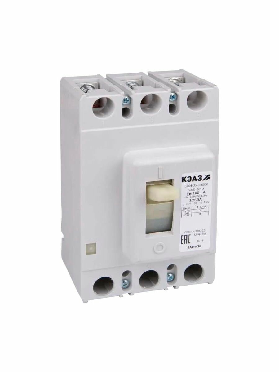 Автоматический выключатель КЭАЗ 100А ВА04-36 УХЛ3 690В AC
