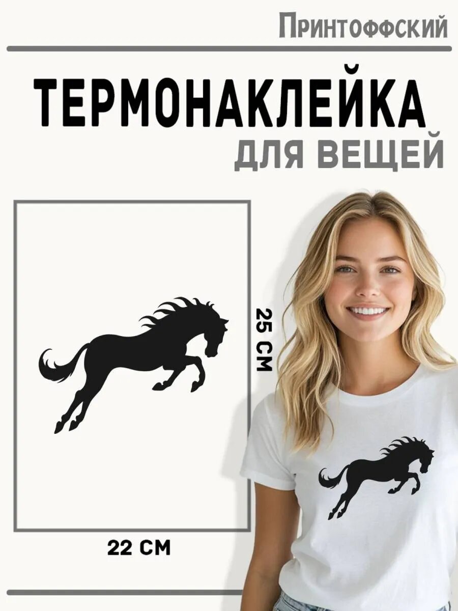 Термонаклейка для одежды и аксессуаров DTF-печать Лошадь — фото 1