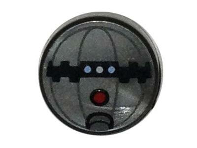 Деталь Lego 98138pb008 Tile, Round 1 x 1 with SW Thermal Detonator with Red Button Pattern