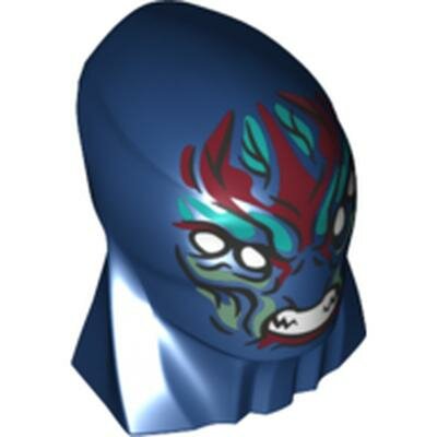 Деталь Lego 69176pb01 Large Figure Head Modified Super Heroes Deviant Kro Pattern