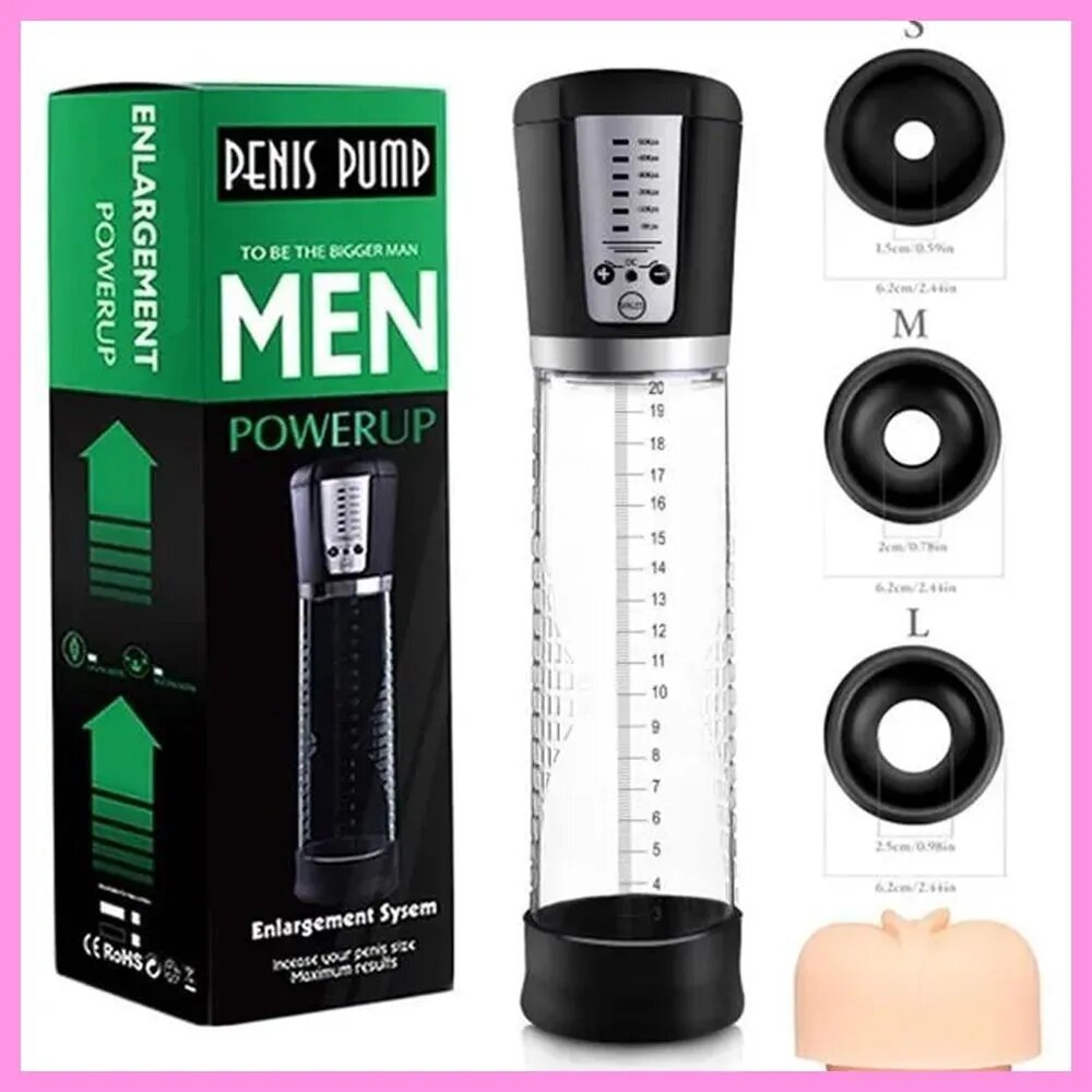 Вакуумная автоматическая помпа для мужчин с насадками