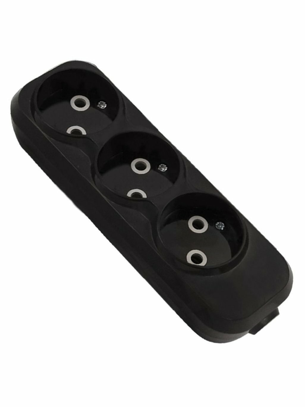 Корпус удлинителя TDM Electric Народная SQ1806-0425 на 3 гнезда, 10 А, 2 полюса, без заземления, черный цвет.