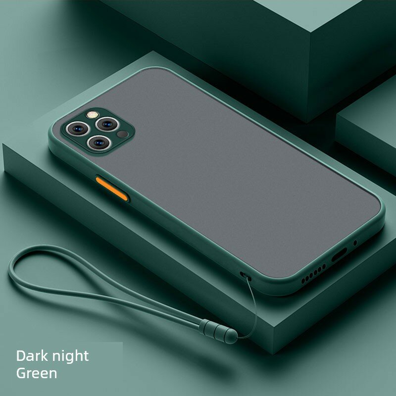 Мягкий силиконовый чехол для iPhone 7 Plus темно-зеленого цвета сплошной расцветки с встроенным браслетом