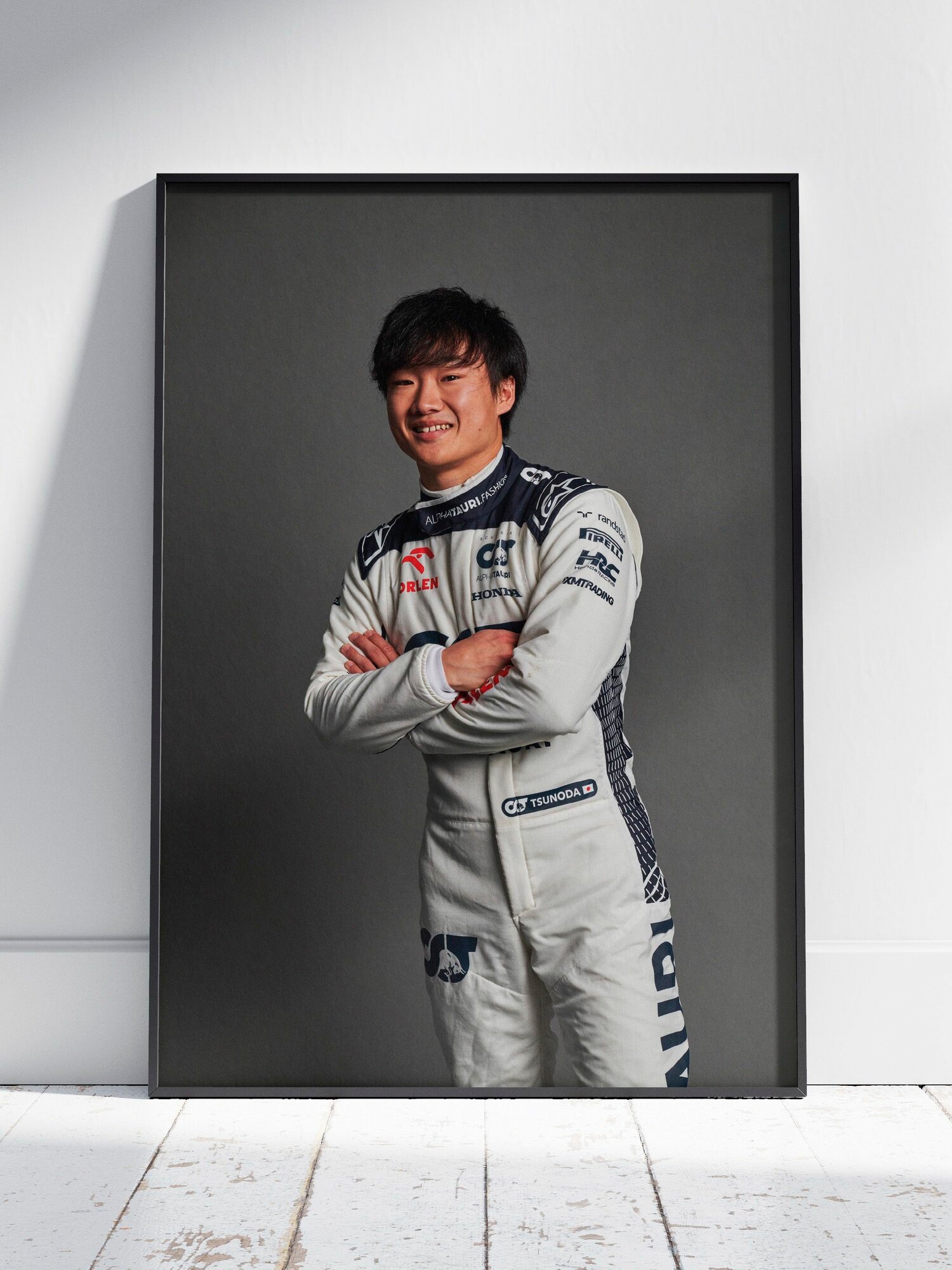 Плакат на стену для интерьера Звёзды Автоспорта - Stars of Motorsport (Юки Цунода - Yuki Tsunoda) - Постер по гонщику формата A4 (21x30 см)
