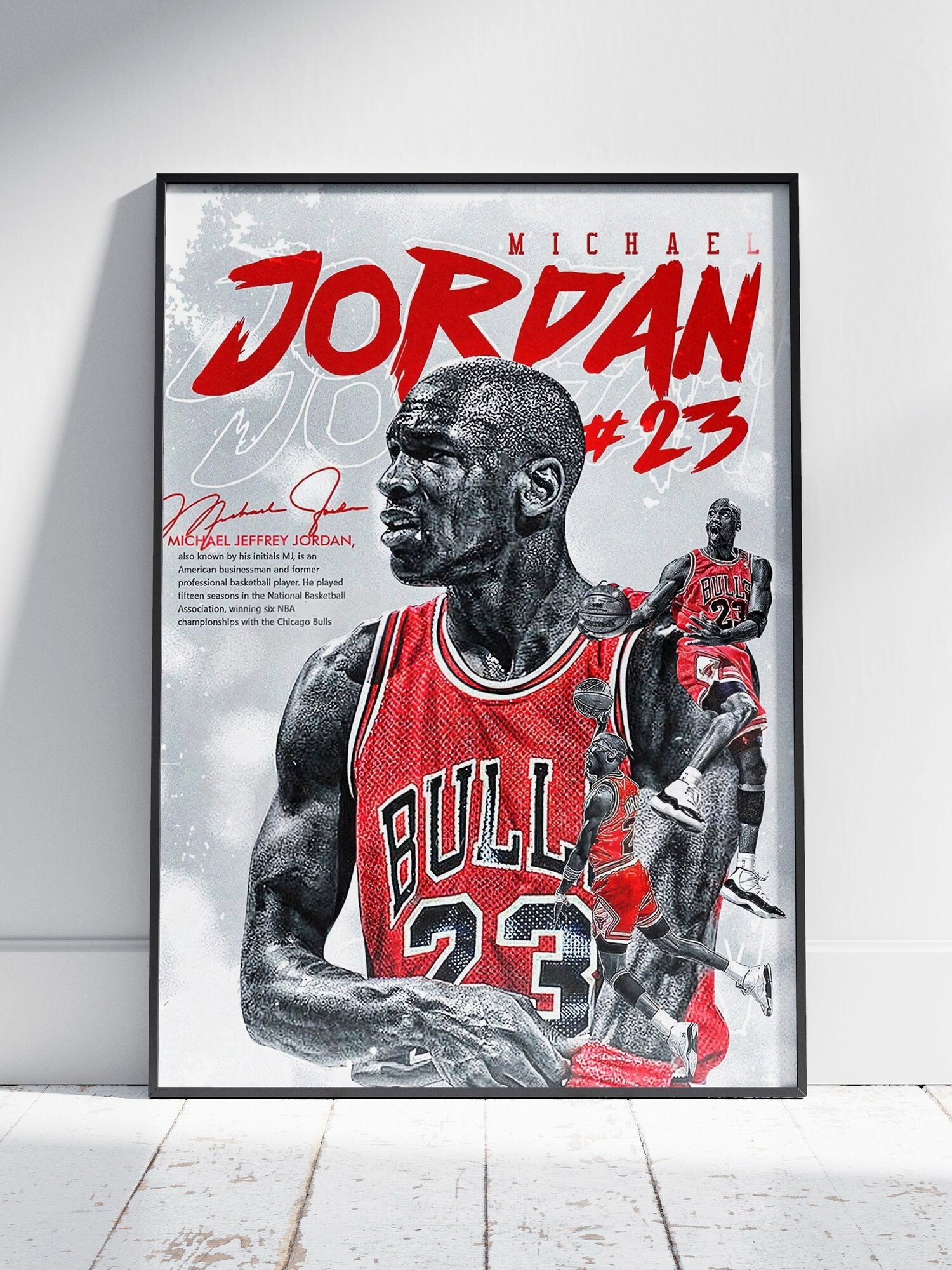 Плакат на стену для интерьера Майкл Джордан (Michael Jordan 47) - Постер по спорту и физической активности формата A4 (21x30 см)
