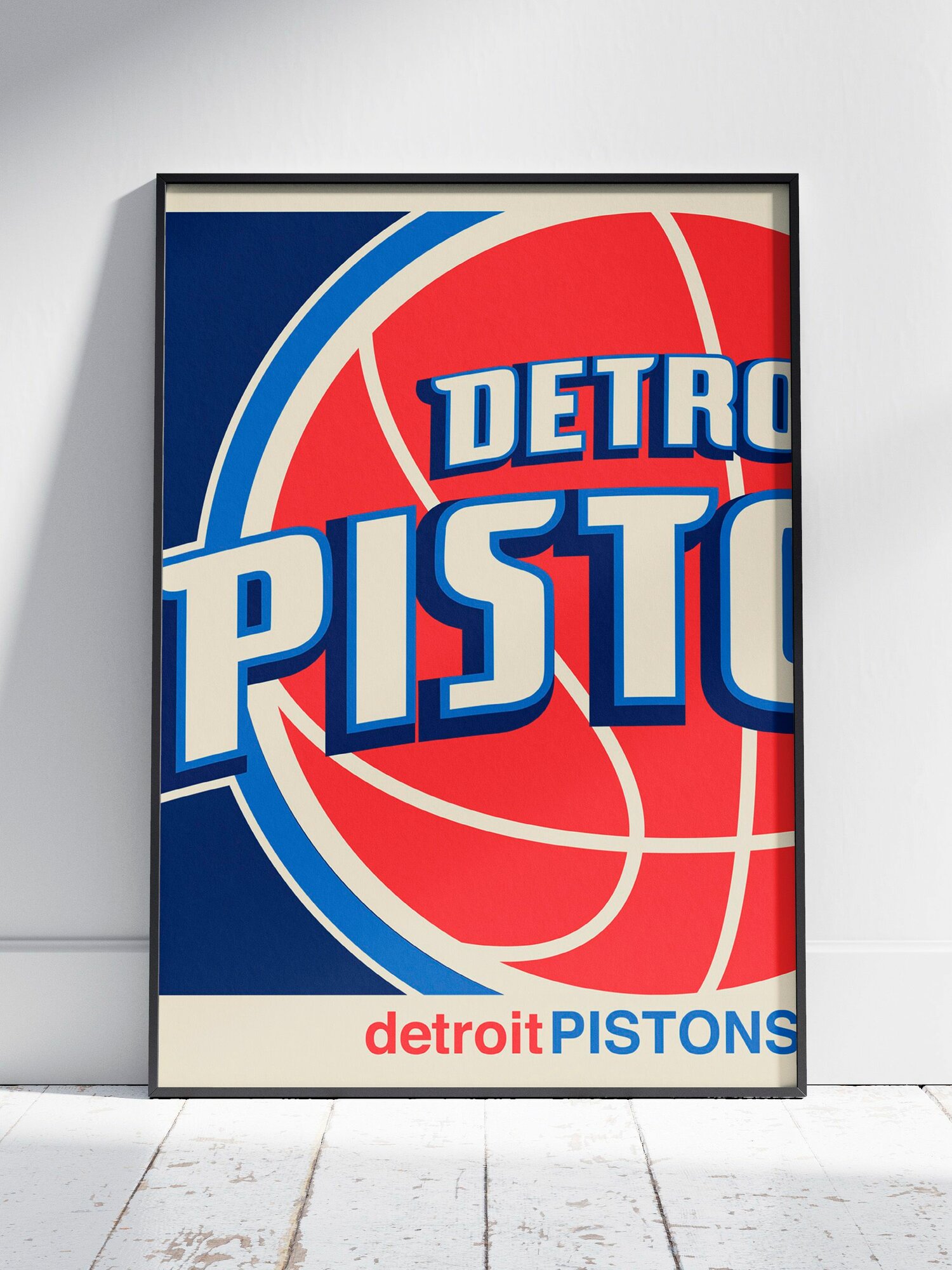 Плакат на стену для интерьера Команды Баскетбол (Детройт Пистонс - Detroit Pistons 5) - Постер по спорту и физической активности формата A3 (30x42 см)