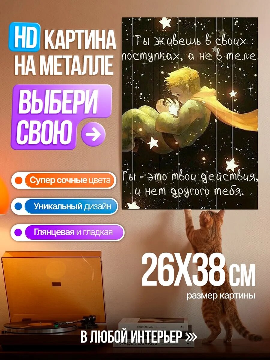 Картина на HD металле Маленький принц звезды