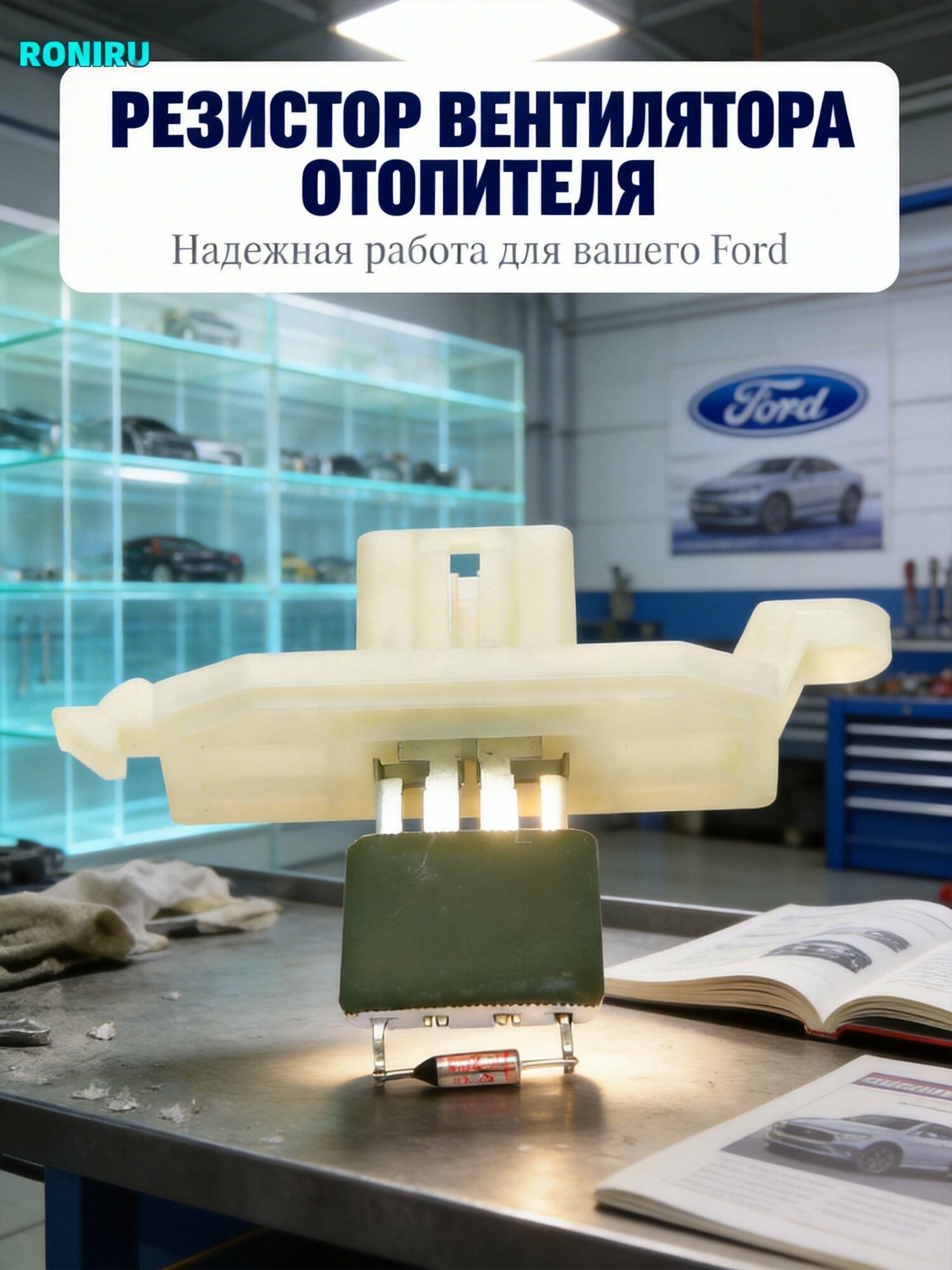 Резистор вентилятора электродвигателя отопителя Ford, замена для B-MAX C-MAX FOCUS KUGA ECOSPORT, номера 1804471 AV1118B647AB AV1Z18591A