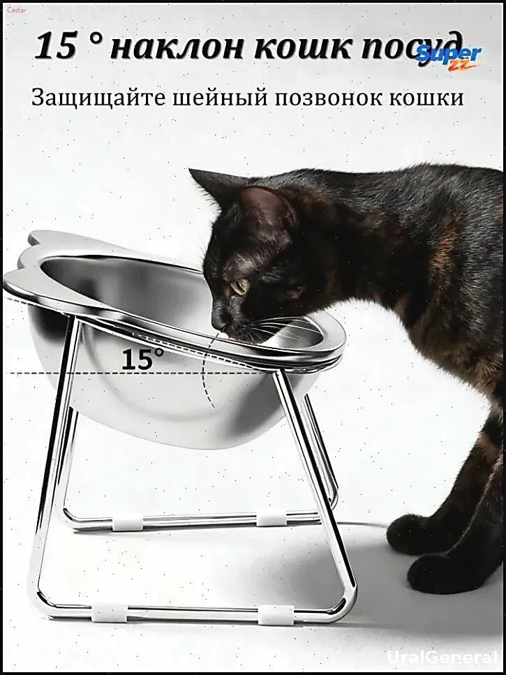 Бестселлер из нержавеющей стали 304, поилка для питомцев с высоким дном и защитой шеи