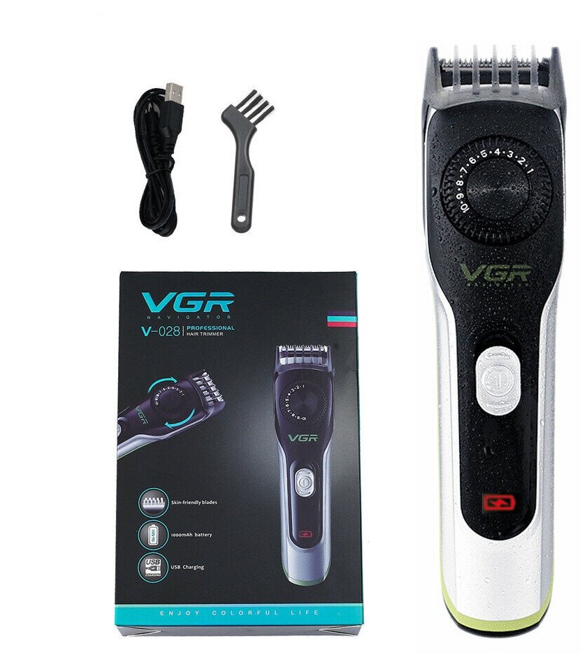 Машинка для стрижки VGR V/028, Цвет товара-красный, Назначение-для бороды и усов, для стрижки волос, для тела