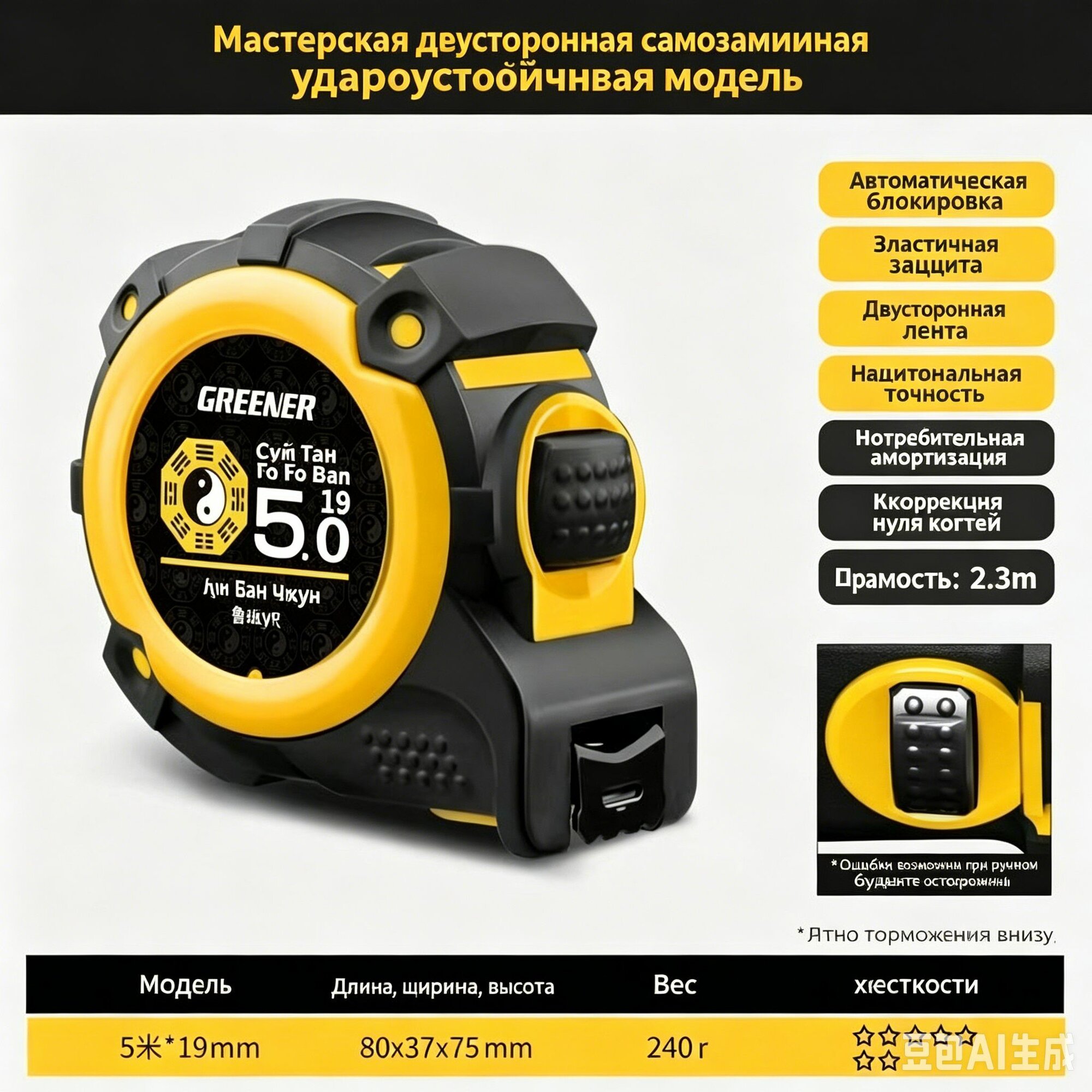 Измерительная рулетка Бытовая 5м x 32мм
