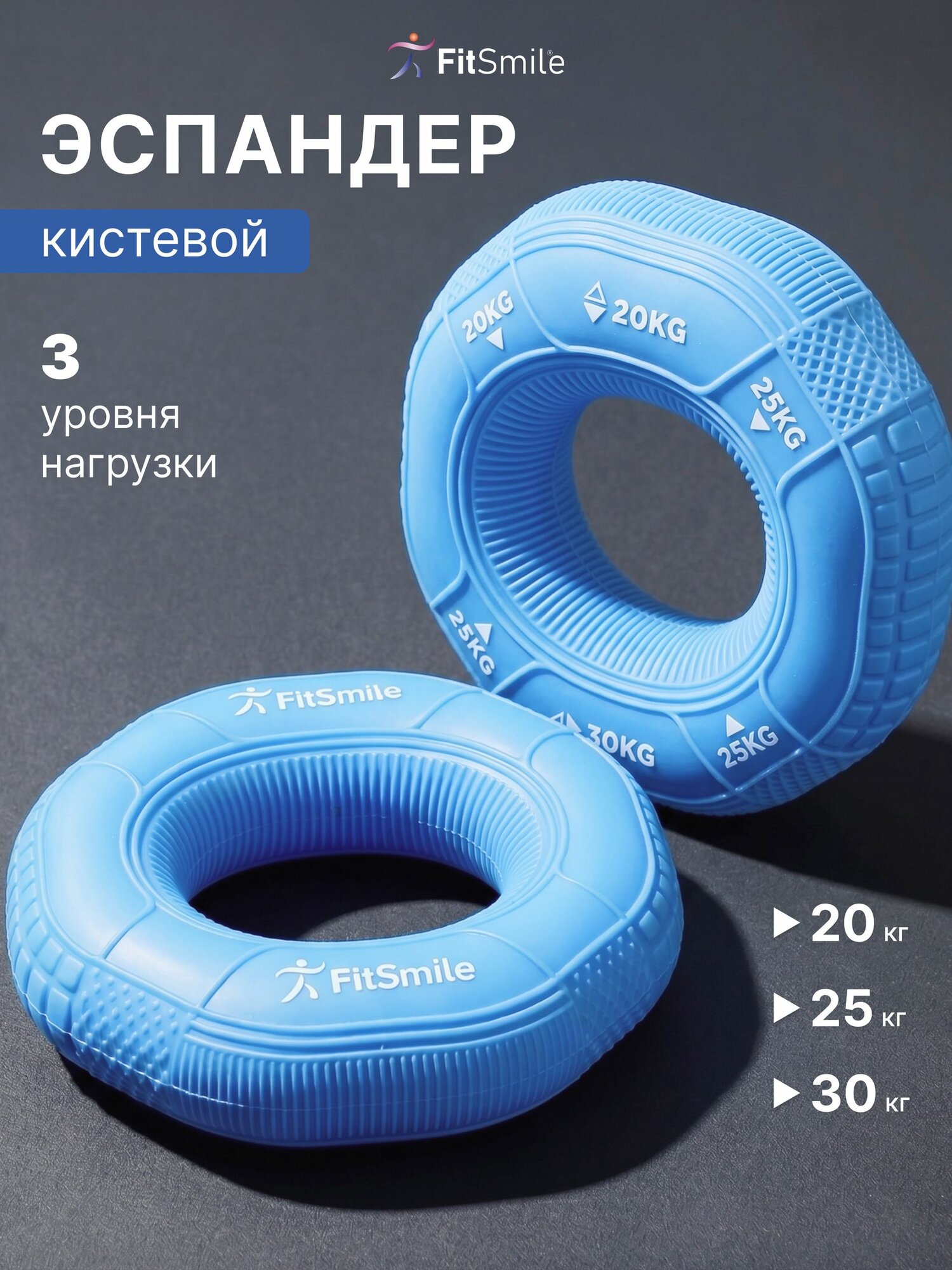 Эспандер кистевой резиновый для рук мужской 20 25 30