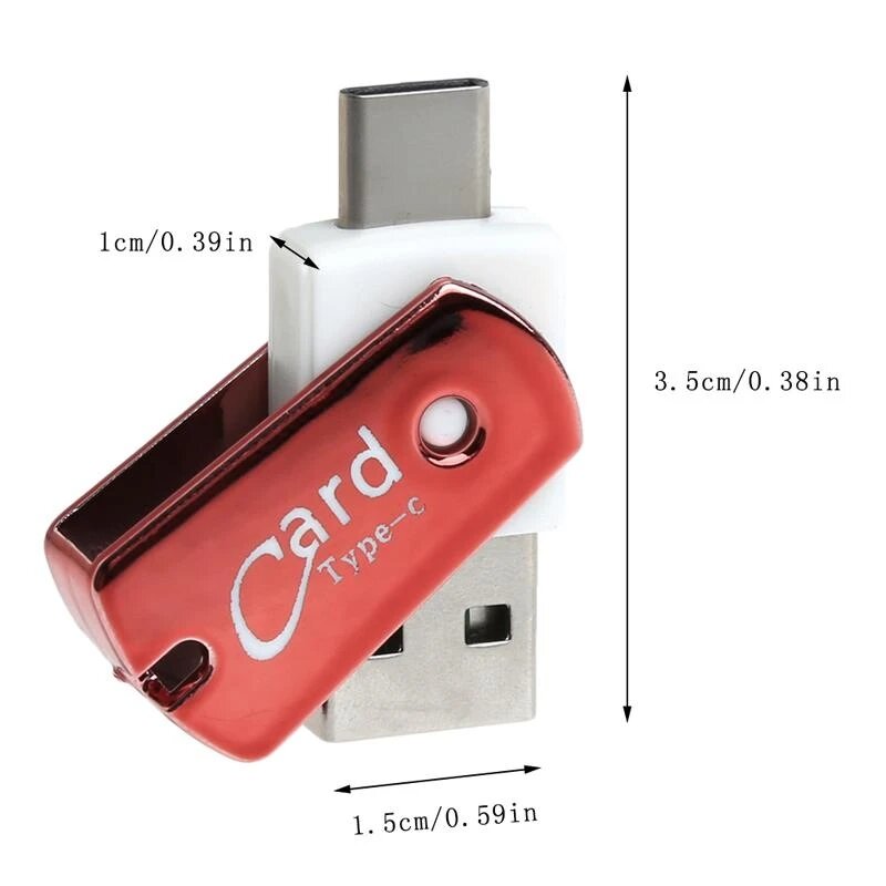 Адаптер USB 3.1 Type C на microSD, Blue — фото 1