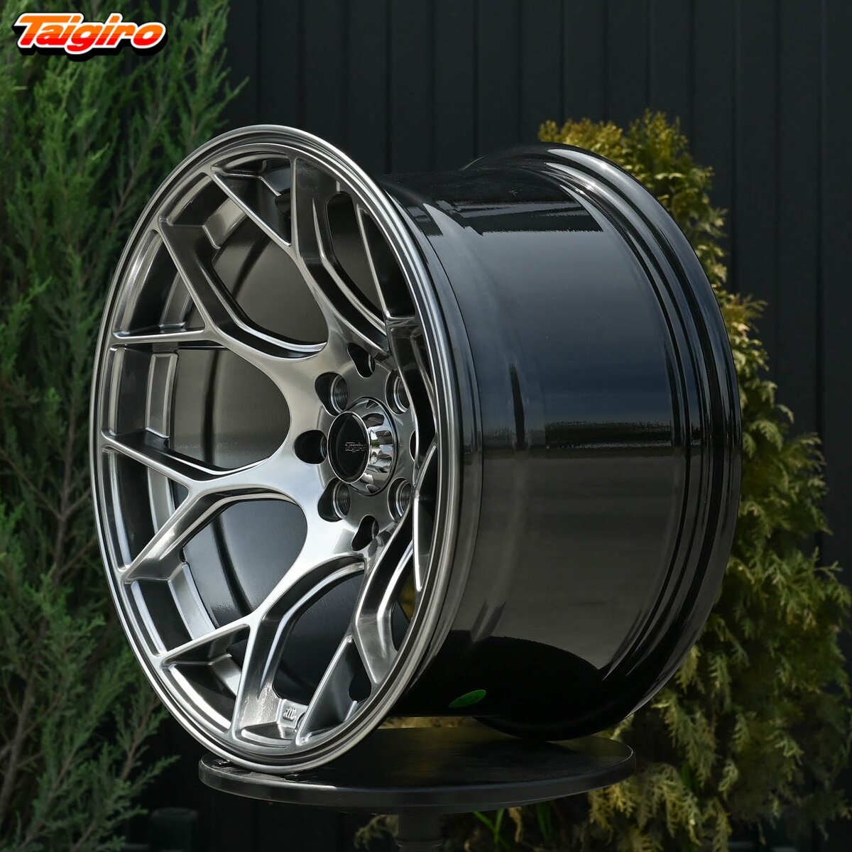 Комплект литых дисков R15 Taigiro 7123 8.25J ET0 4*100/114.3 Тёмный хром (R118)