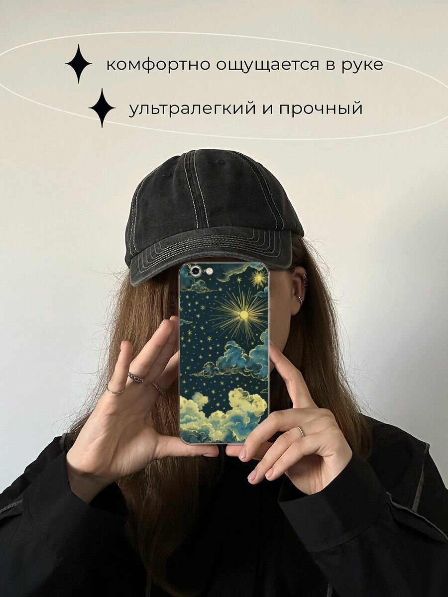 Чехол на Apple iPhone 6 Plus/6S Plus / Айфон 6 Плюс/Айфон 6С Плюс с принтом Звездное небо и облака — фото 1