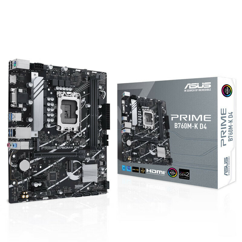 Материнская плата ASUS PRIME B760M-K D4 для настольного компьютера подходит для поддержки процессоров 13-го поколения 13700F.