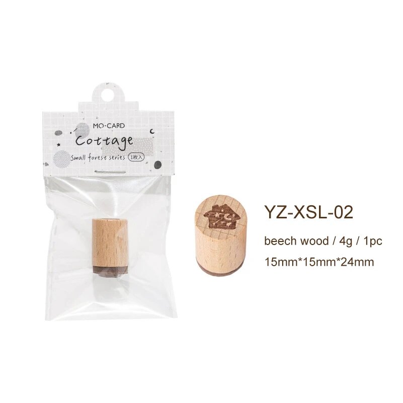 Деревянный штамп "Домик в деревне" YZ-XSL-02, 15*15*24 мм