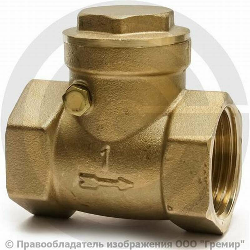 Клапан обратный поворотный, латунь, заслонка, Ду 25, Pу 40, с внутренней резьбой, T макс. 100 °C (Aquasfera 3003-03)