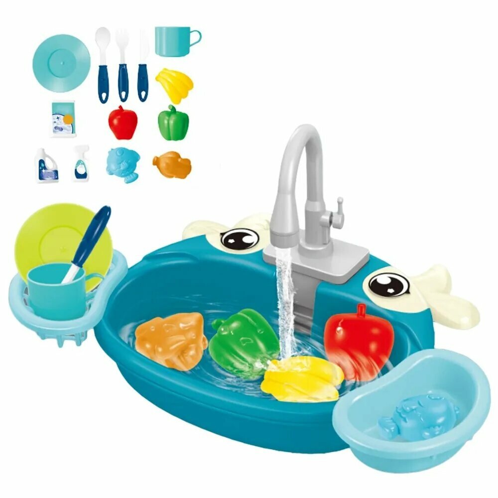 Игрушечная кухонная мойка с водой для детей