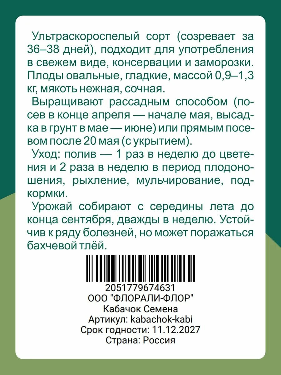 Кабачок Семена — фото 1