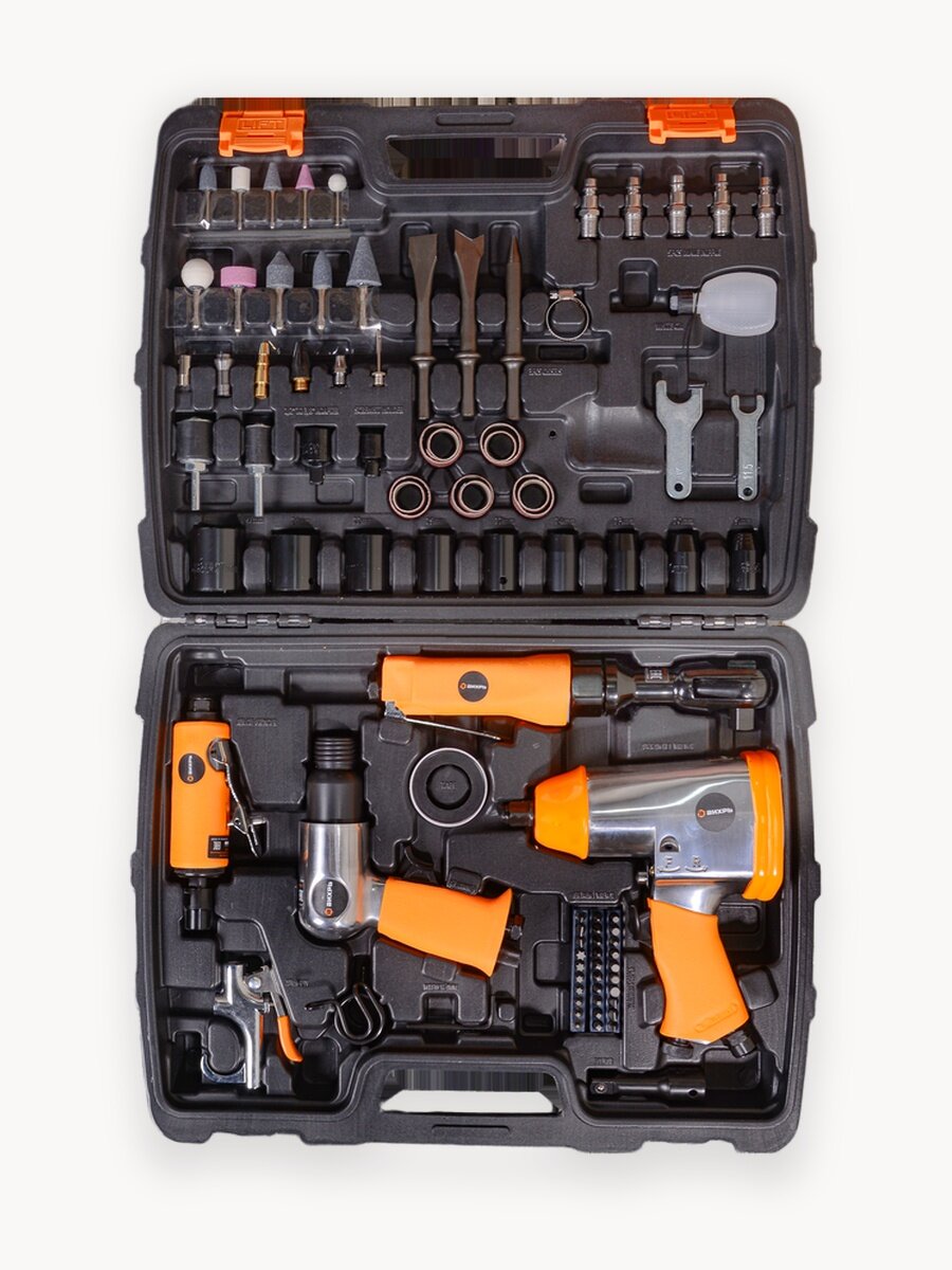 Набор пневмоинструмента Вихрь НП-90, 90 предметов, в кейсе, 9 кг