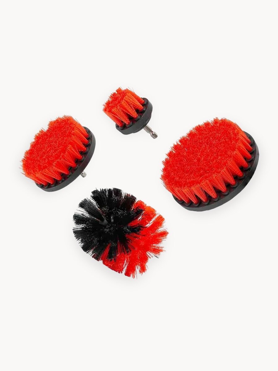 Набор сменных щеток для уборки под шуруповерт 4 предмета