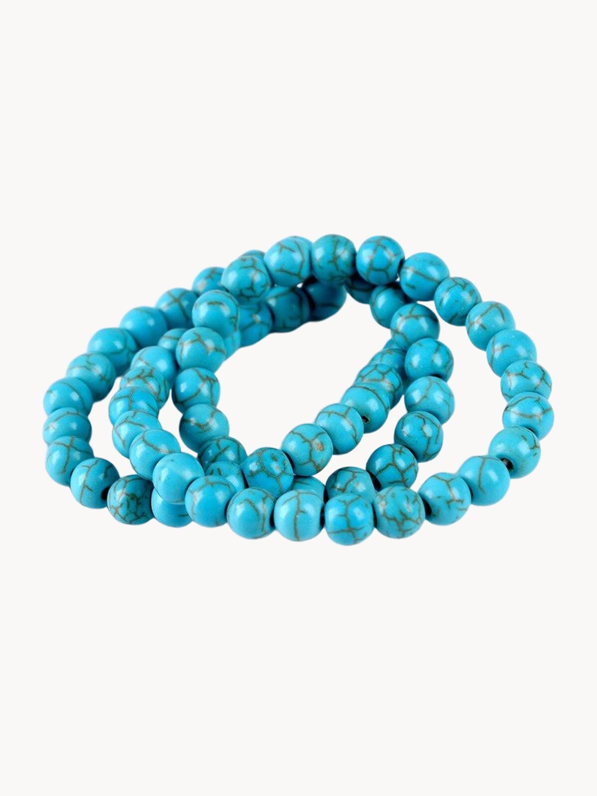 Бусины из натурального камня "Бирюза" набор 58 шт, размер 1 шт. — 6 мм