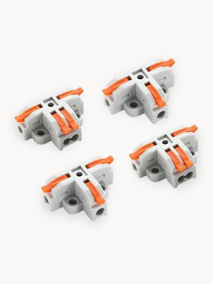 Т4 Клемма соединительная универсальная Т2-образный ответвитель, 2 полюса, с рычагом, 0,08-4,0 PCT-112