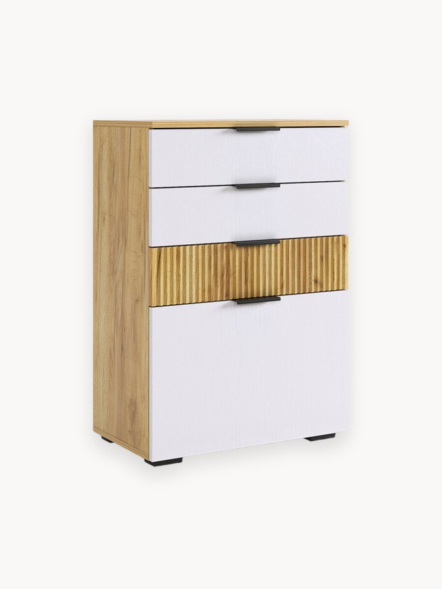 Модульный комод Mebelson "Бери", 60*35*86 см, дуб крафт золотой/белое дерево