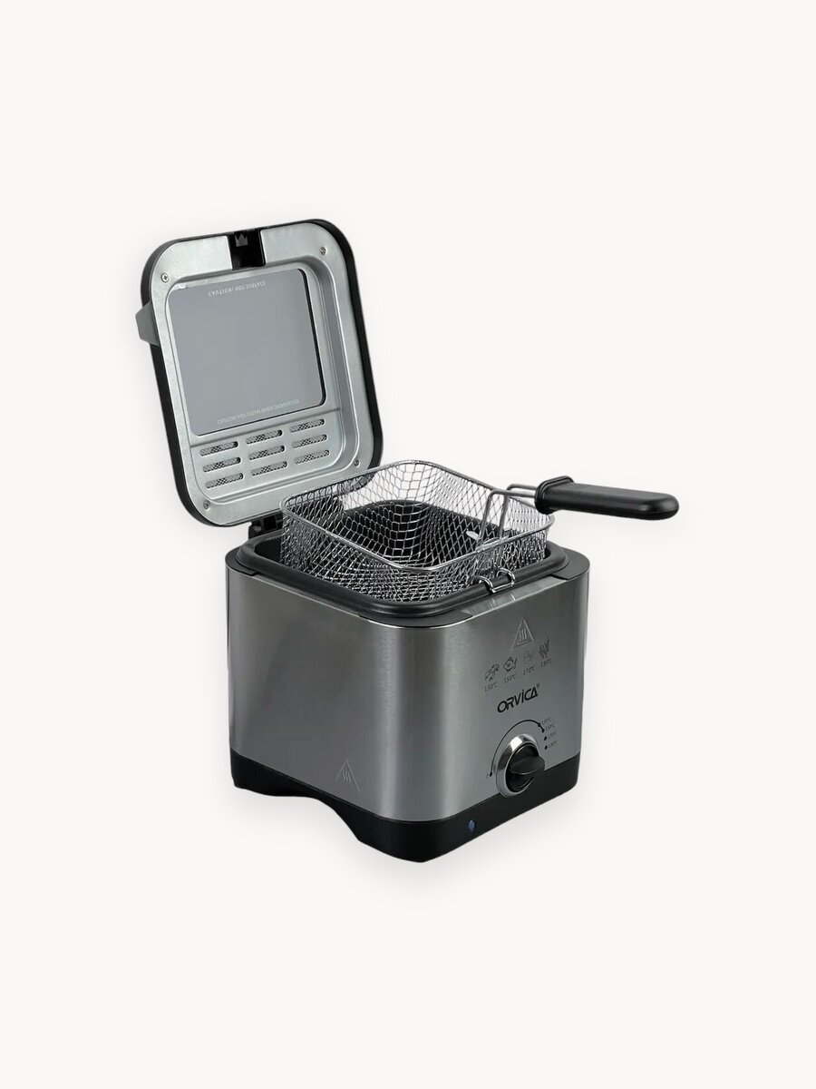 Фритюрница электрическая 1000вт мини со съемной сеткой 2.5л