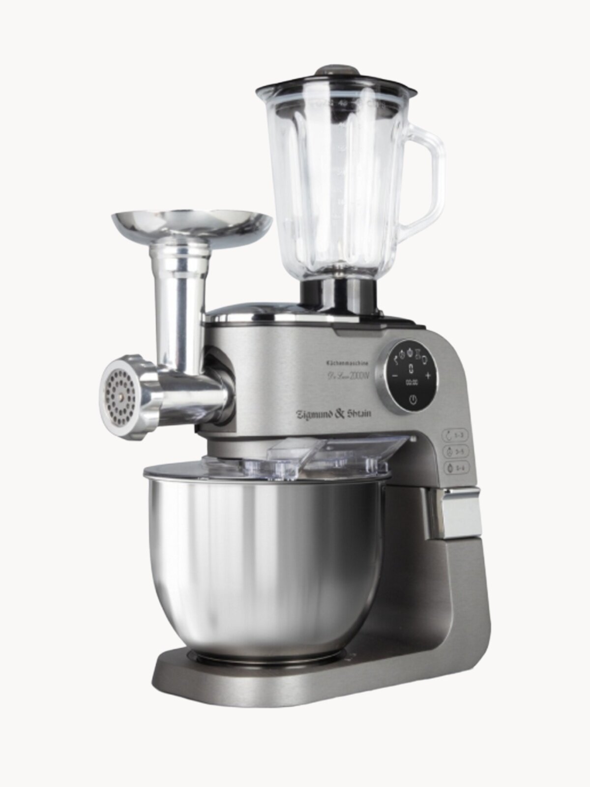 Кухонная машина Zigmund & Shtain De Luxe ZKM-1100, 2000 Вт, нержавеющая сталь