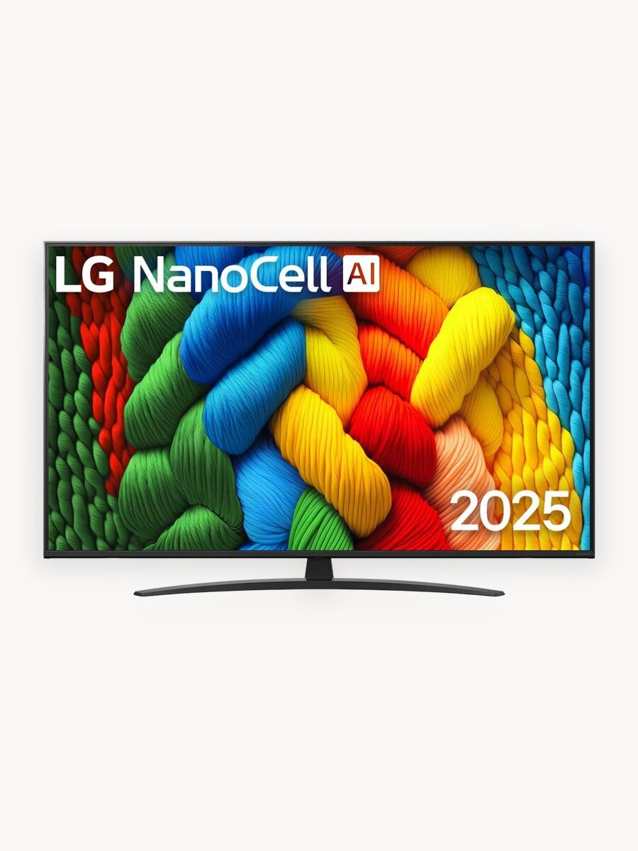 Телевизор LG 55NANO81A6A. ARUG, 55 дюйма, 4K HDR, смарт ТВ, WebOS 25, черный