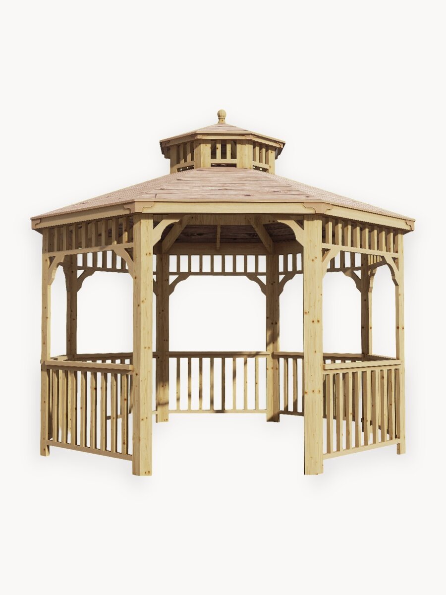 Комплект для самостоятельной сборки Беседки Виктория d 3,5 (без пола, двухъярусная)
