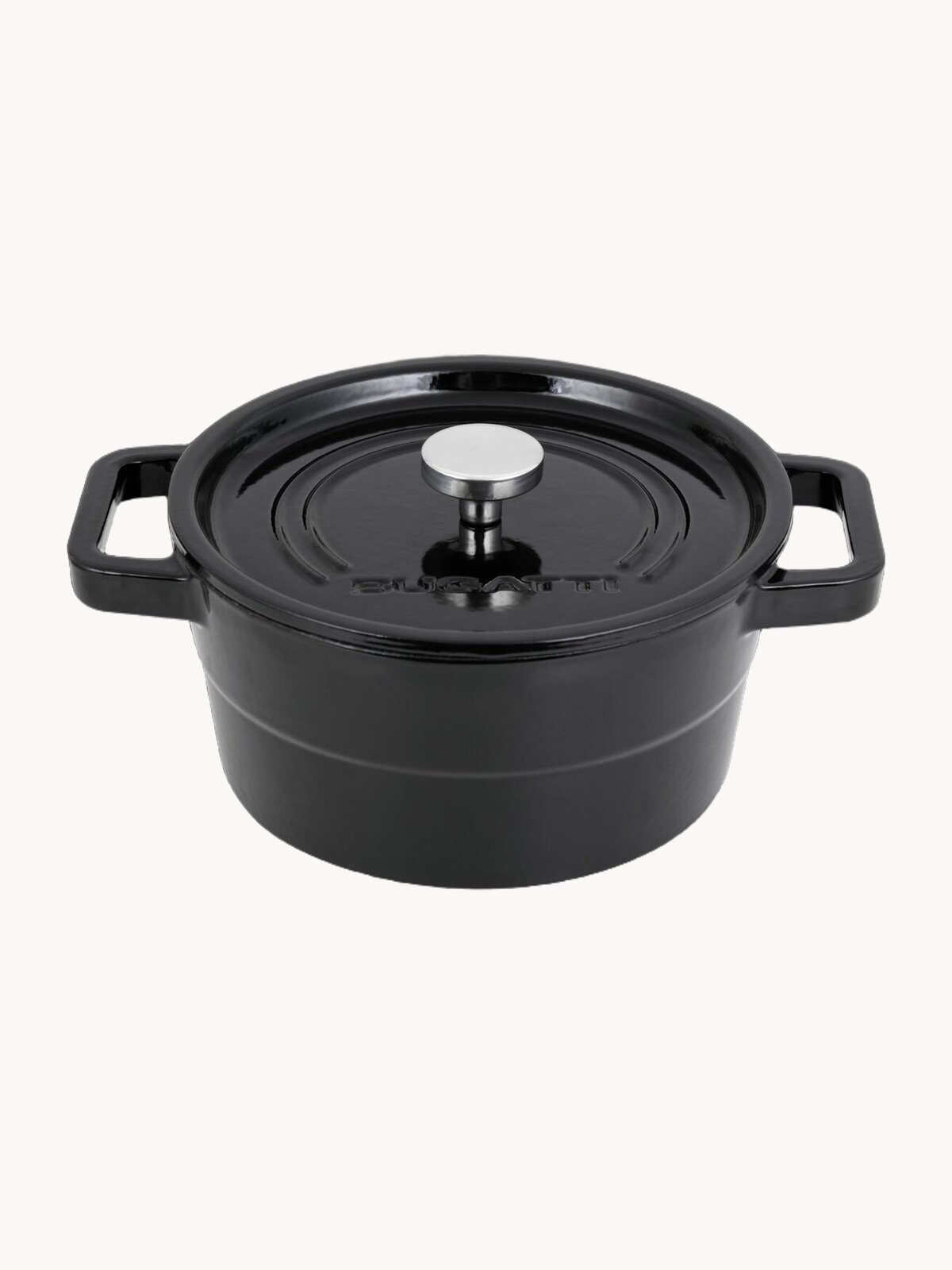 Чугунная кастрюля эмалированная с крышкой 2,2 л Casa Bugatti для индукционной плиты