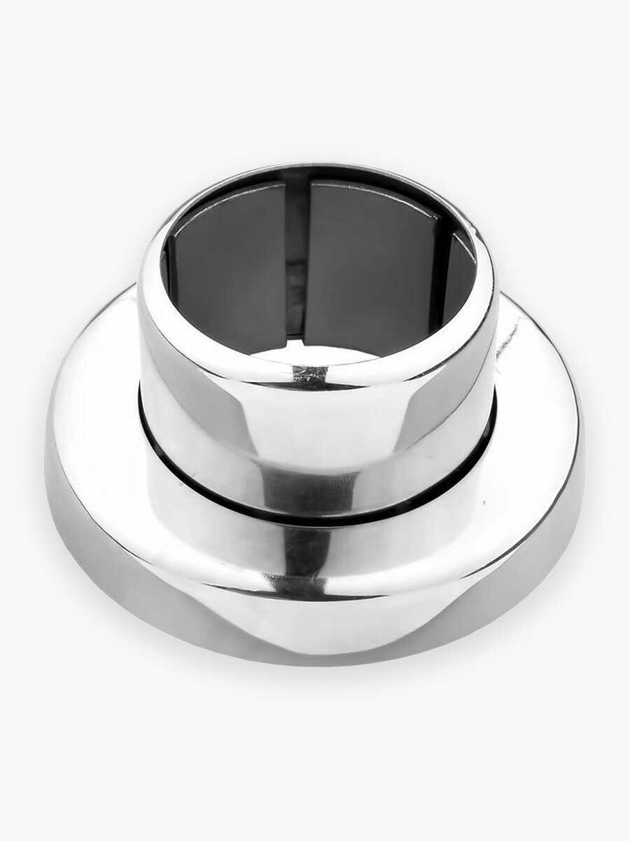 Фланец Дом перил цанговый из нержавеющей стали AISI 304 для крепления поручня/стойки ф38 мм к плоскости, 1 шт.