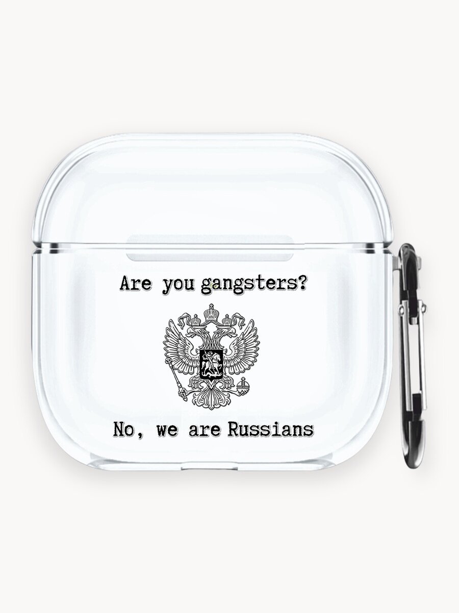 Силиконовый чехол DesignOnCase для наушников глянцевый на AirPods 4, Вы гангстеры?