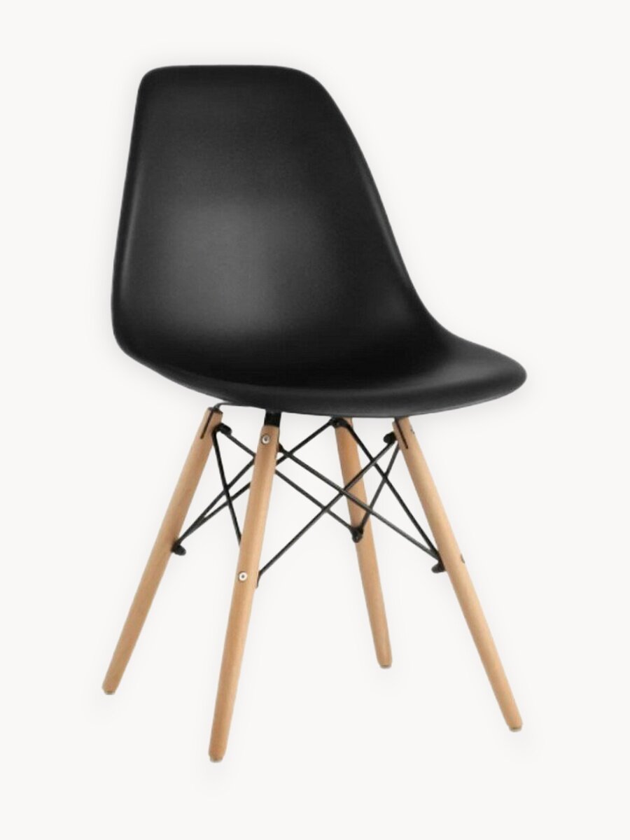 Комплект стульев RIDBERG DSW EAMES 4 шт, черный / Кухонные стулья со спинкой для гостиной, столовой